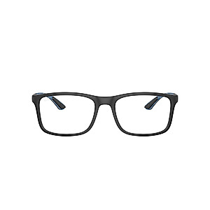 Ray-Ban RX8908 Rectangular Prescription Eyewear Frames, Matte Black/Demo Lens, 55 mm