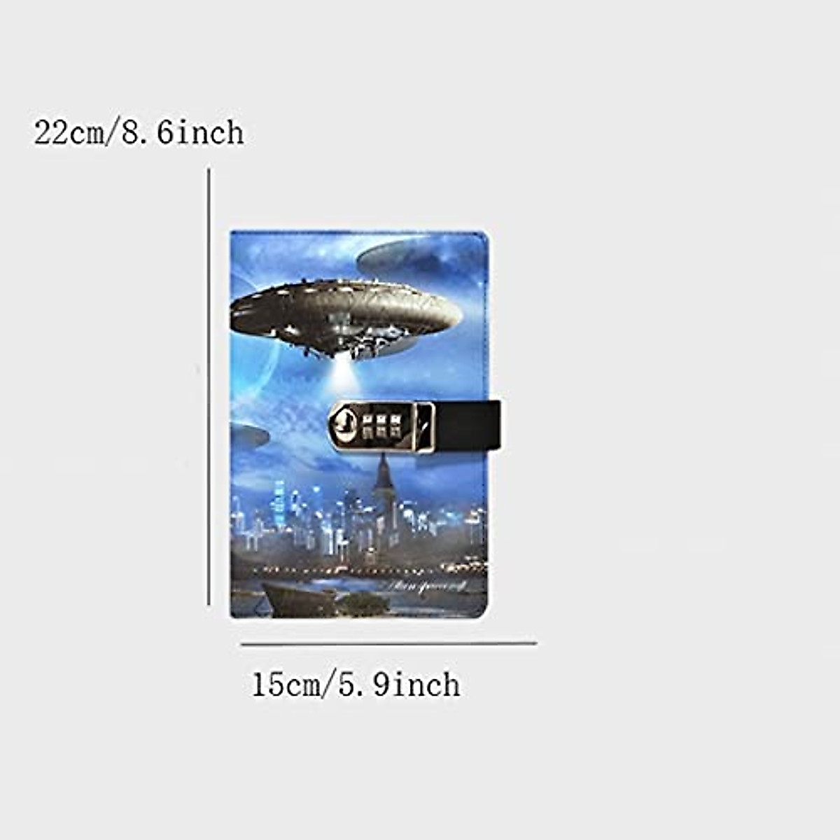 Notebooks A5 Notebook Horizontal Line Inside Page Journal Planner Writing Travel Diary Password with Digital Password 260 Pages Journal Diary (Color : Blue)