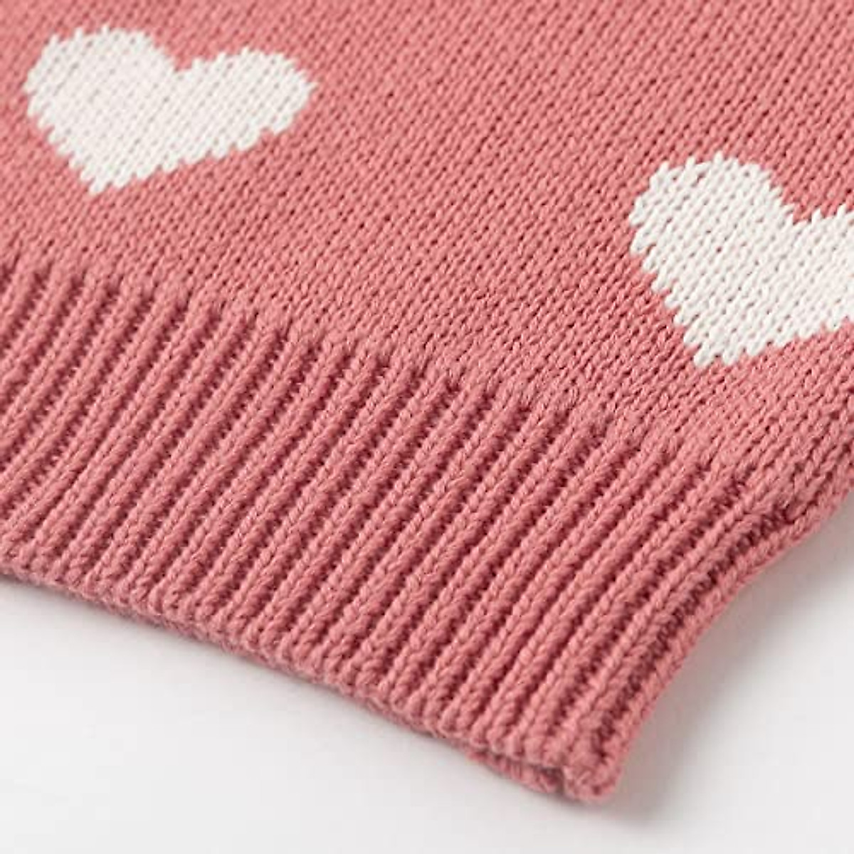 Simplee kids Baby Girls' Valentine's Sweater Pink Pullover Coat Cotton Sweater Patterns to Knit Heart for Autumn Fall and Winter 2-3T