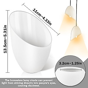 6 PCS White Plastic Lamp Shade, 4.1 inch Diameter Horseshoe Lampshade Replacement Lampshade for Chandelier, Pendant Light, Wall Sconces Series, Easy to Install(32mm)