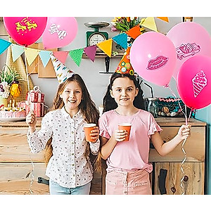 36 Pcs Pink Balloon Party Decoration for Girls Adult,Hot Pink Rose Metallic Balloon for Girl Birthday Party Supplies Baby Shower Princess Themed decorations