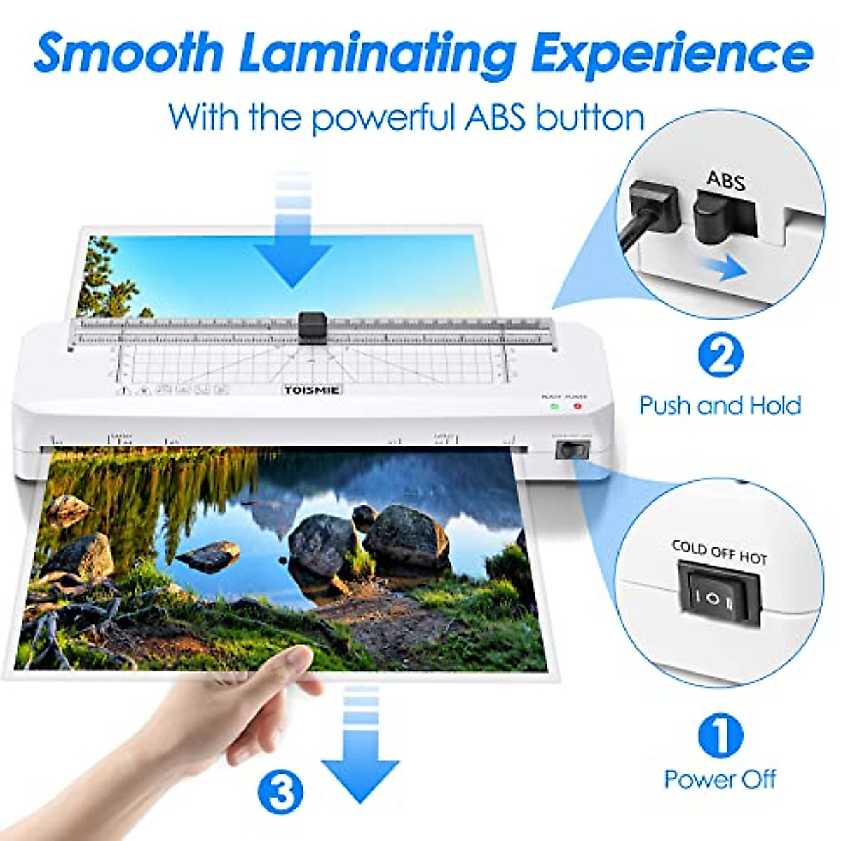 Laminator Machine, 13 Inch Thermal Laminator with Laminating Sheets, A3 Poartable 4 in 1 Office Presentation Laminators for Home Office School Use, Quick Warm-Up and Jam-Free