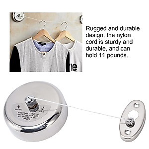 Indoor Retractable Clothesline 304 Stainless Steel - Space Saving Laundry Line with 9ft/2.8m Nylon Cord for Drying Clothes