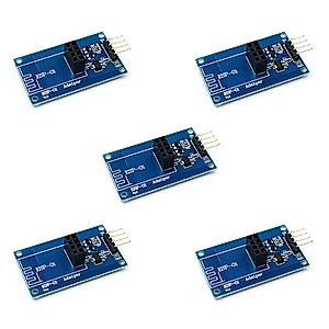 Geekstory ESP8266 ESP-01 Serial WiFi Wireless Adapter Module DC3.3V 5V ESP01 Breakout PCB Adapters Compatible for Arduino（Pack of 5pcs）