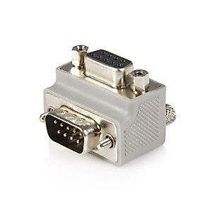 StarTech.com Right Angle DB9 to DB9 Serial Cable Adapter Type 2 - M/F (GC99MFRA2),Gray