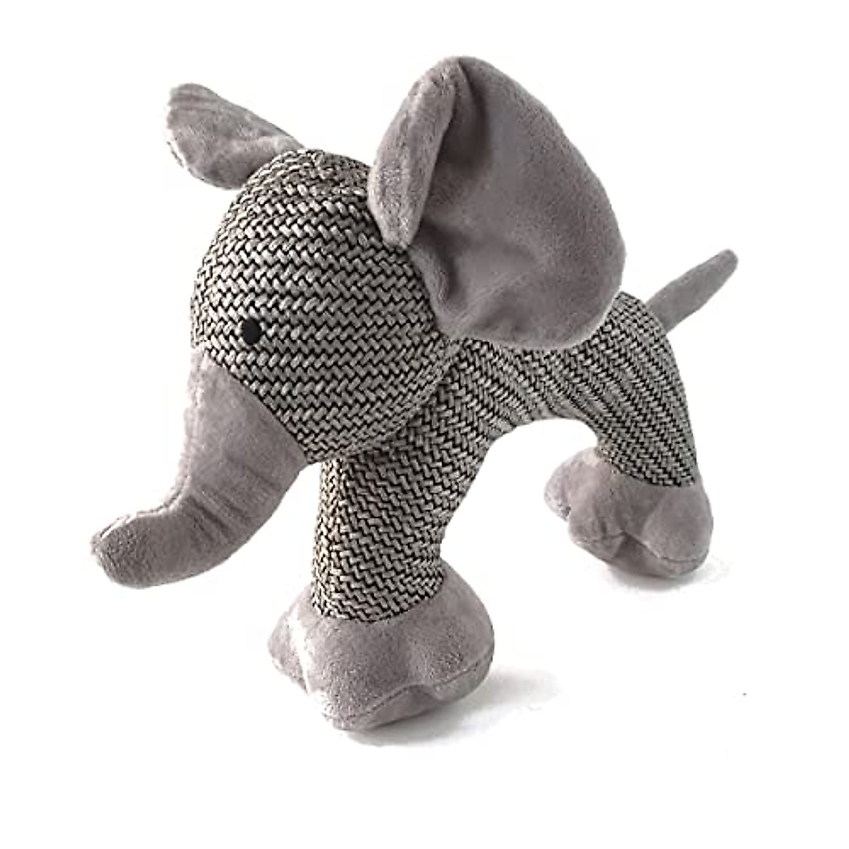 Lily Anne Boutique Woven Cute Dog Toys - Monkey Dog Toy, Elephant Dog Toy, or Sheep Dog Toy - Single or 2 Pack Squeaker Dog Toy - Soft Plush Toys for Light Biters - Dog Chew Toys (Elephant, 2-Pack)