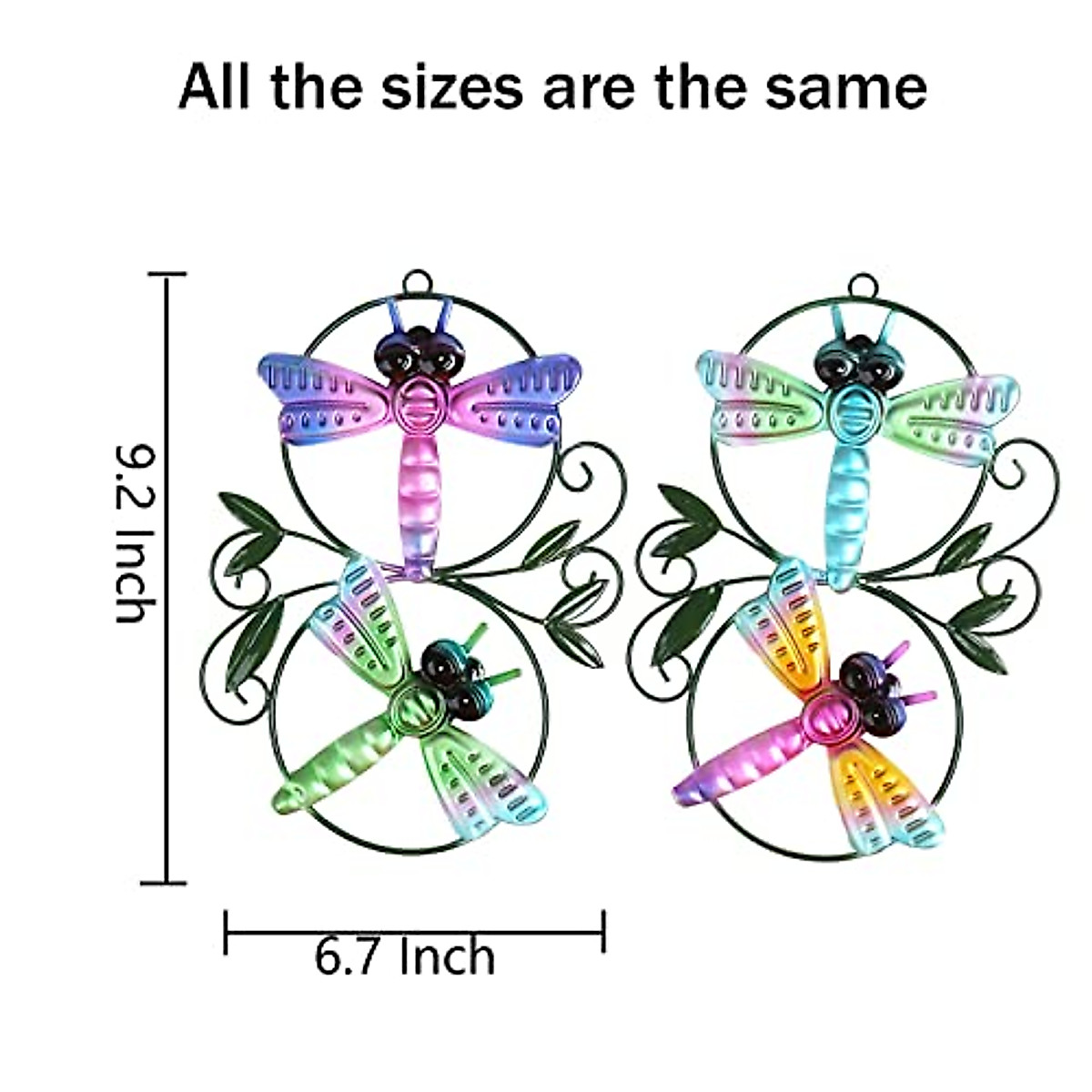 ASAKOKEA Metal Wall Decor Cute Dragonfly Metal Yard Art Garden Decor Outdoor Gifts for Women - Set of 2