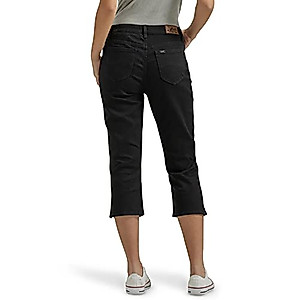 Lee Women's Legendary Mid-Rise 21" Capri Jean, Black, 18 Reg