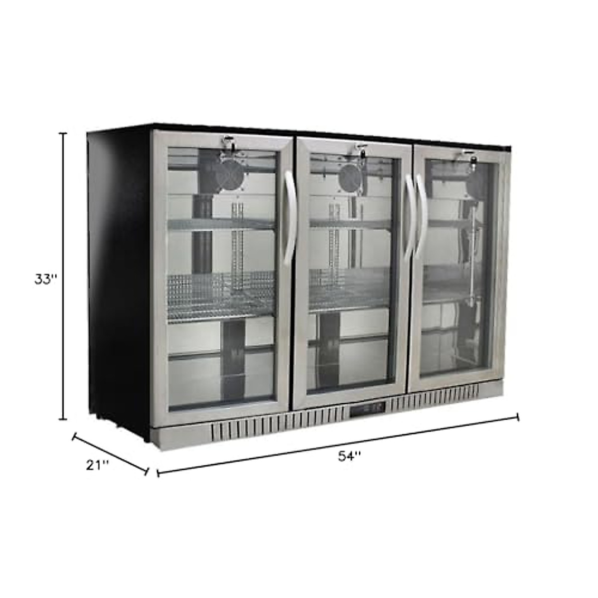 Procool Residential 2-door Glass Front Stainless Steel Back Bar Cooler; Undercounter 33" Height
