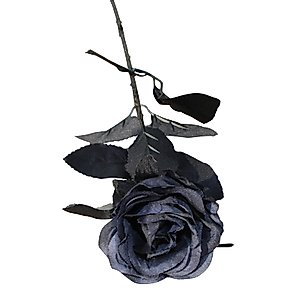 G4S3 Fake Roses, Single Stem Premium Velvet Touch Artificial Rose, Home/Garden/Wedding Bouquet Bride Bouquet Flower Bouquet for Wedding Home Party Decoration Event (Black)