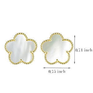 BIJOUX BOBBI [Gift Packaging Mother of Pearl Fashion Collection Jewelries (A3542EGM GOLD 18MM MOP)