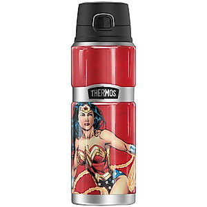 Wonder Woman Character, THERMOS STAINLESS KING Stainless Steel Drink Bottle, Vacuum insulated & Double Wall, 24oz