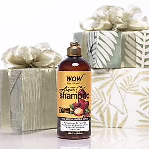 WOW Skin Science Moroccan Argan Oil Shampoo - Sulfate Free Moisturizing Shampoo for Dry, Damaged Hair - For Women & Men