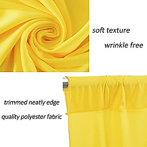 AK TRADING CO. 10 feet x 10 feet Polyester Backdrop Drapes Curtains Panels with Rod Pockets - Wedding Ceremony Party Home Window Decorations - Yellow