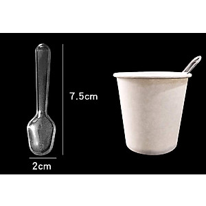 ericotry 500Pcs 7.5cm/3inch Mini Clear Mini Plastic Spoons Disposable Tasting Spoon Scoops for Dessert Ice Cream Appetizer Cake Spices Food Supply
