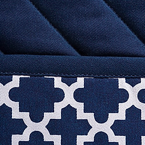 DII Lattice Basics Collection Kitchen Essentials, Potholder Set, Nautical Blue, 2, Piece