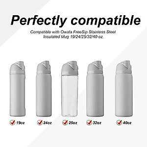 6pcs Replacement Stopper Compatible with Owala FreeSip 24oz 32oz, Water Bottle Lid Mouth Stopper Accessories for Owala 19/24/32/40oz BPA-Free Cap Sealing Gasket Silicone Plug