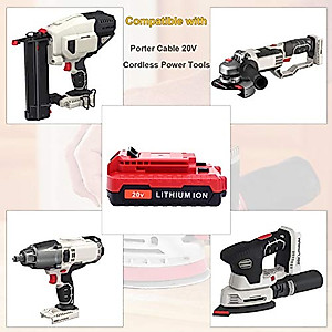 ELEFLY 2 Pack 20V Max 3.0Ah Battery Replacement for Porter Cable 20V Lithium Battery PCC680L PCC681L PCC682L PCC685L PCC660B PCC790B 20V Cordless Power Tools Battery