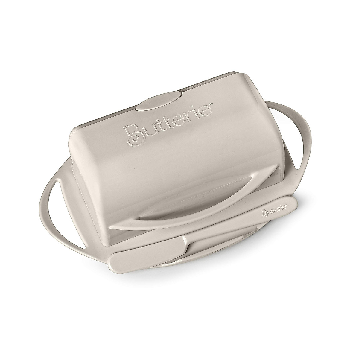 Butterie Flip-Top Butter Dish and Toaster Tongs Bundle (Ivory)
