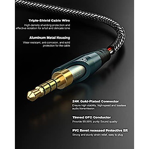 SOLMIMI Headphone Splitter 3.5mm 4-Pole Male to Two TRRS Female Adapter Suitable for Two Audio and Microphone Headsets, Compatible with PC, Laptop, Android, Windows, Smartphones