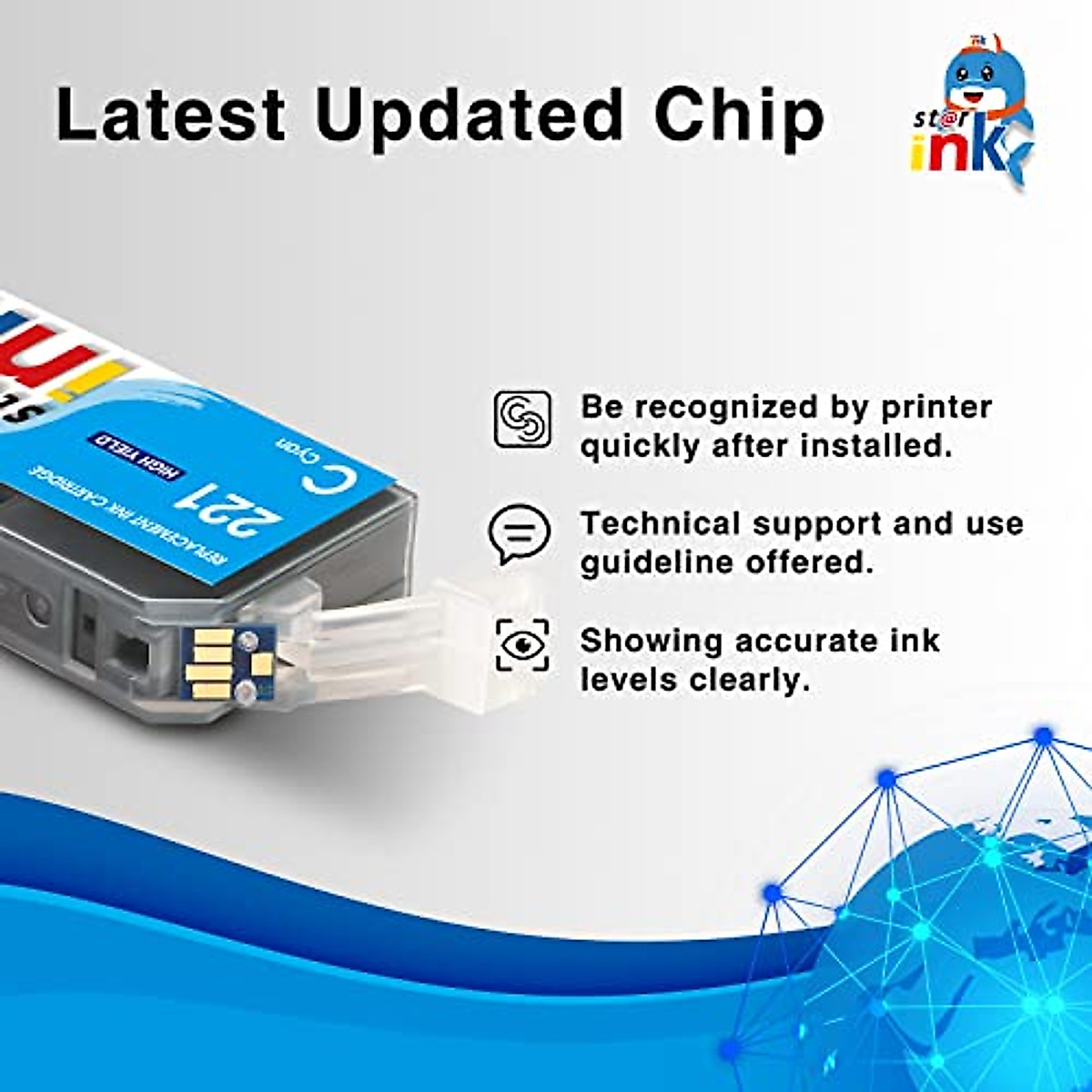 starink [20 Packs] Compatible Ink Cartridge Replacement for Canon PGI-220 CLI-221 PGI220 CLI221 for Pixma MX870 MX860 MP560 MP640 MP620 MP980 MP990 Printer (4 PGBK,4 Black,4 Cyan,4 Magenta,4 Yellow)