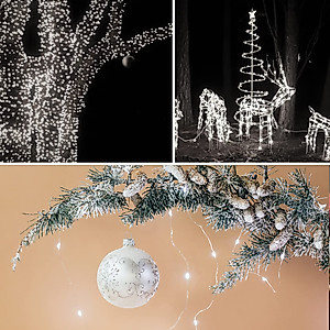 BETELNUT 2 Pack Each 72FT 200LED Solar String Lights Outdoor Garden Waterproof W/ 8 Lighting Modes, Durable Fairy Lights Twinkle Lights for Home Decor Patio Garden Wedding Party (Cool White)