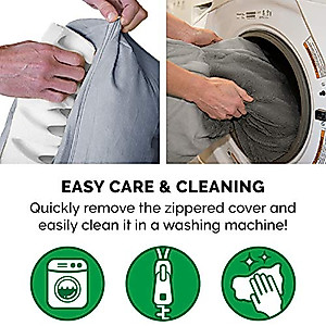 Furhaven Large Orthopedic Dog Bed Plush & Suede Sofa-Style w/ Removable Washable Cover - Gray, Large