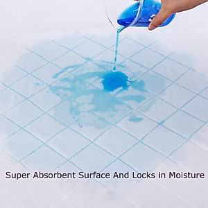 Changing Pad Liner 5 Count, Waterproof Larger Changing Pad Cover 28" X 15", Cotton Terry (Solid Improved Thickness) / Waterproof Crib Mattress Protector 27" x 38"