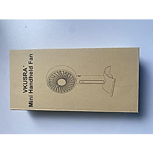 VKUSRA Handheld Fan, Mini Hand Held Fan with Base,Personal Small Battery Operated Portable Hand Fan with 4 Speeds,USB Rechargeable Makeup Desk Fan for Travel Outdoor Office-Black