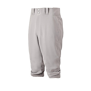 Mizuno Youth Select Short Knicker Baseball Pant, Below the Knee Fit (Grey, XXX-Large)