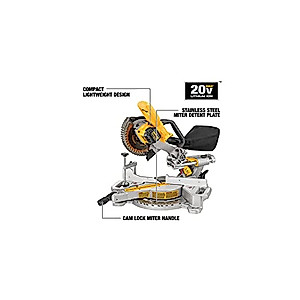 DEWALT 20V MAX 7-1/4-Inch Miter Saw, Tool Only, Cordless (DCS361B)