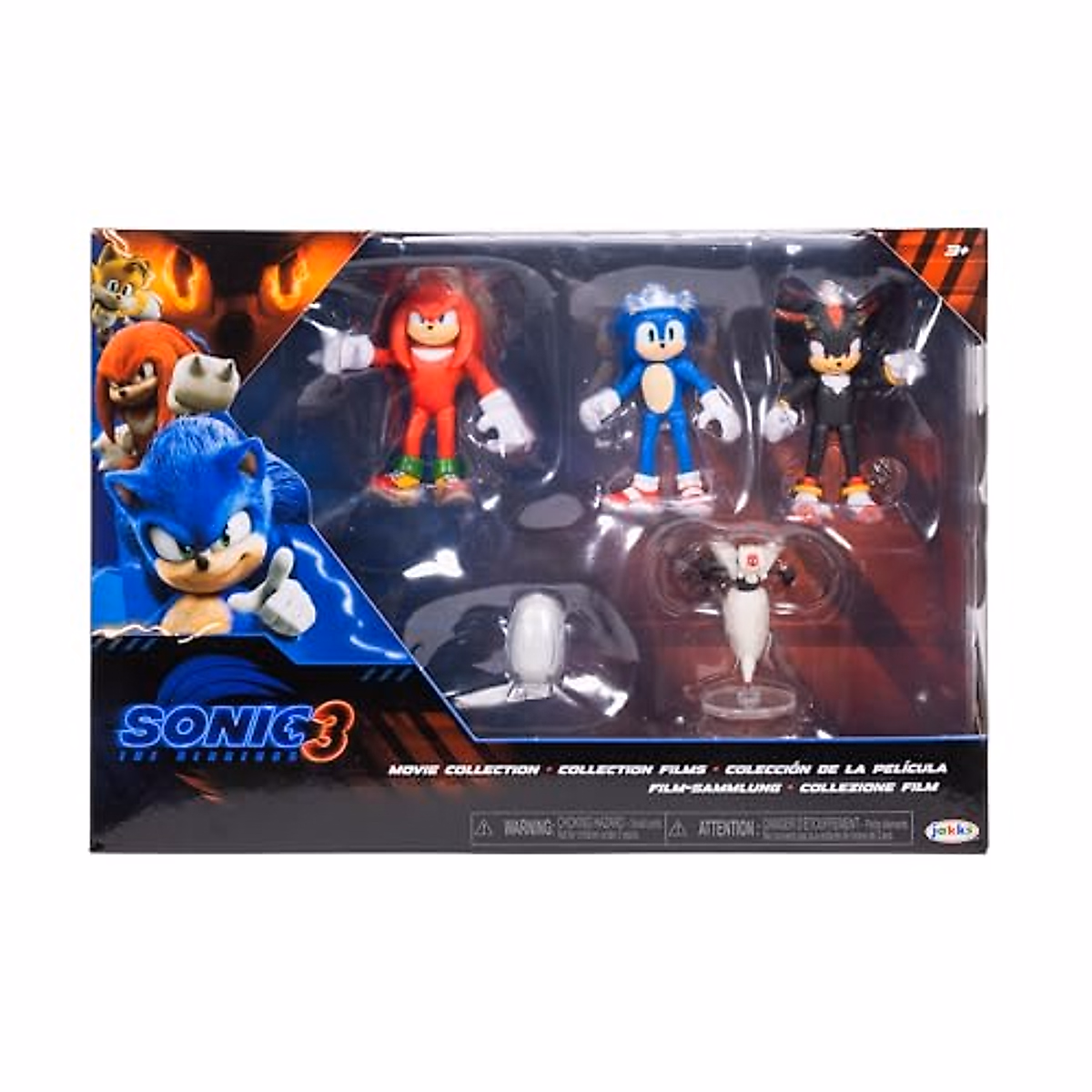 Sonic 3 Movie Action Figures 2.5-Inch Movie Collector Toy Figure Multi-Pack Includes Sonic Knuckles Shadow Buzz Bomber & Drone- Officially Licensed Toys