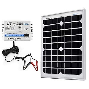ACOPOWER 12V 20W 5A Solar Charge Kit,20W Monocrystalline Solar Panel & 5A Charge Controller for RV, Boats, Camping; w USB 5V Output as Phone Charger (20W 5A Kit)