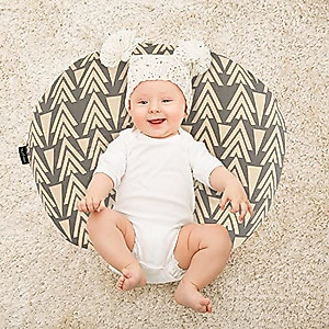 Dream On Me Beeboo Nursing Pillow and Positioner, Breastfeeding and Bottlefeeding Pillow, Removable and Washable Pillow Cover, Soft and Breathable Fabric, Taupe