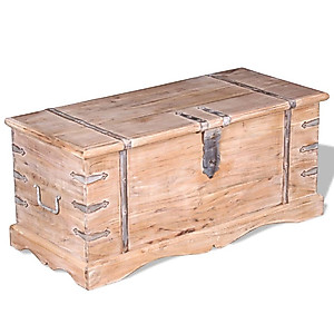 GOLINPEILO Wooden Coffee Table with Two Side Handles, Solid Wood Blanket Storage Chests and Trunks for Bedroom,Hope Treasure Storage Chest Box Home Organizer, 23.6"x23.6"x17.7"