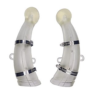 QIQIRO Large Size Silicone Goats Calf Cattle Bull Cow Big Horn Cover Anti-Fight Protective Cover Cow Horn Protector Round Cornered With 4 Clamps(Large Size 9.45''X2.16'')