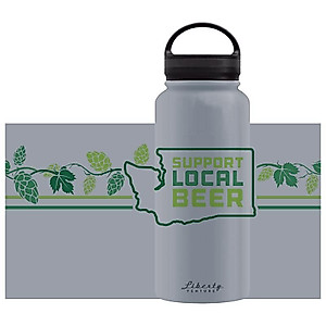 Liberty Bottleworks 9075230 32 oz Support Local Beer Multi Color BPA Free Self-Cleaning Water Bottle