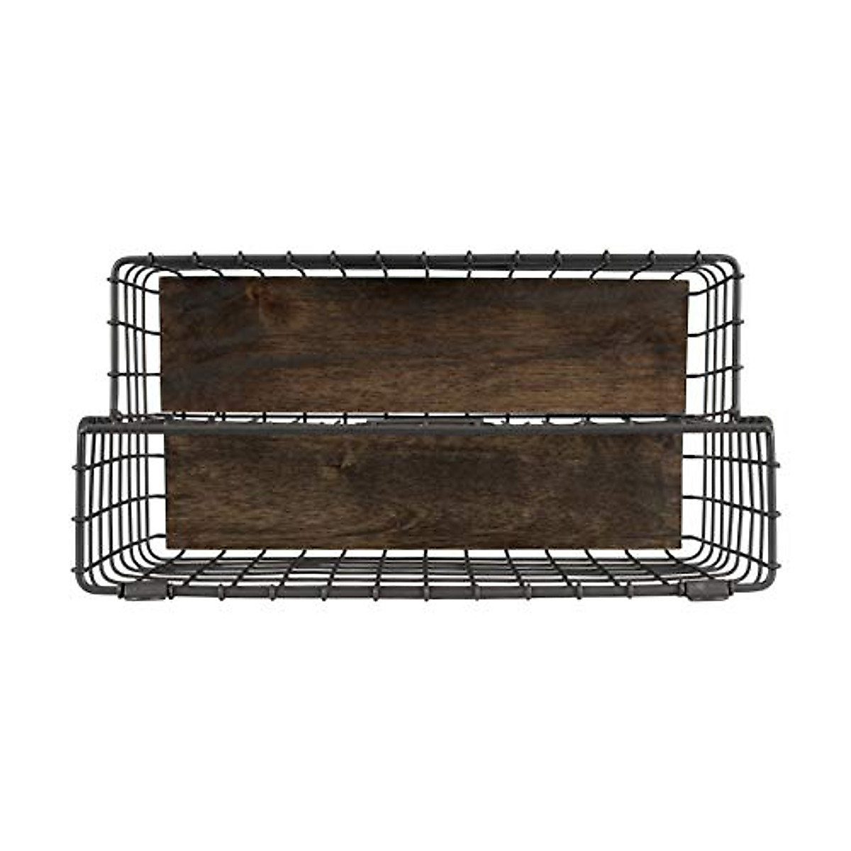 Spectrum Diversified Vintage Wall Mount Office Letter Holder Desk Organizer Basket for Envelopes, Bills, Magazines, Catalogs, Files, Notebooks & More, Pack of 1, Industrial Gray