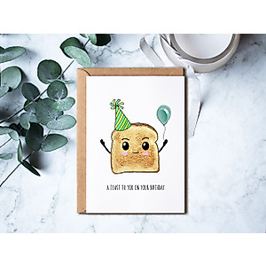KrysDesigns Funny Birthday Card - A Toast To You On Your Birthday Card - Funny Pun Birthday Card, 5 x 7 inches