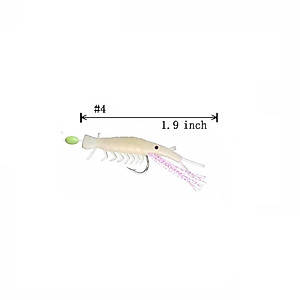 10 Packs Shrimp 5 hooks Glow Saltwater String Hook Fishing Lure Bait Rig Tackle (Shrimp, 4#-100 Packs)
