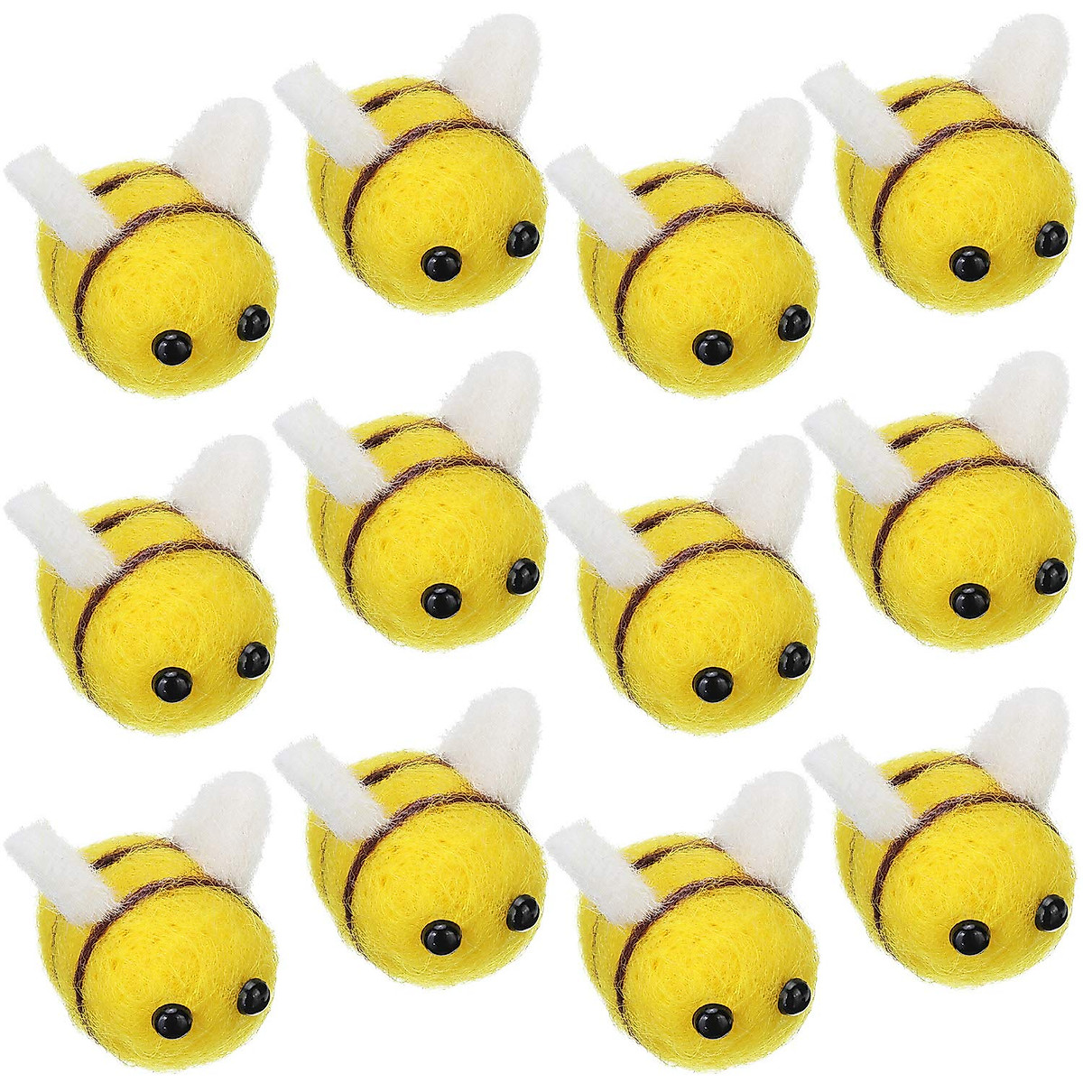 12 Pieces Wool Felt Bee Mini Crafts Bee for Baby Shower Gender Reveal Craft Scrapbooking DIY Decoration Nursery Tent Christmas Decoration