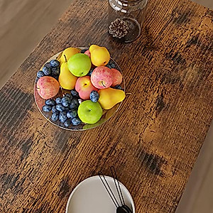 AWQM 3 Piece Dining Table Set, Small Kitchen Table and 2 Stools, Kitchen Breakfast Dining Table Set, Breakfast Table of 35.43 x 23.62 x 29.92 inches, Stools of 13.8 x 13.8 x 17.8 inches, Rustic Brown