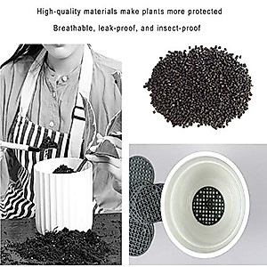 zhongjuekj 100Pcs Flower Pot Hole Mesh Pad Round and Square Bonsai Pot Bottom Grid Mat Mesh for Prevent Soil Loss Breathable Gasket 3 Models（50PCS 1.8“ /4.5cm 30PCS 2.16/5.5cm 20PCS 2.9/7.5cm）