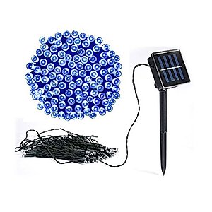 ONEVER Outdoor Solar String Lights, 100-LED Solar Powered Starry String Lights for Garden Home Christmas Party Xmas Decorations(Blue)