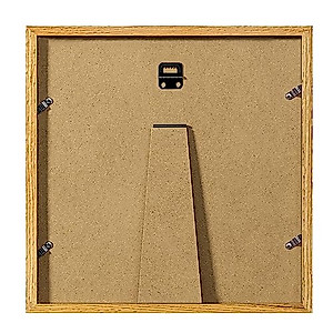 eletecpro 12x12 Picture Frame Made of Oak Wood and Reinforced Glass, Displays Photos 10x10 with Mat or 12x12 without Mat, Square Wood Frame for Modern Home Decor, Wall Mounting, Natural