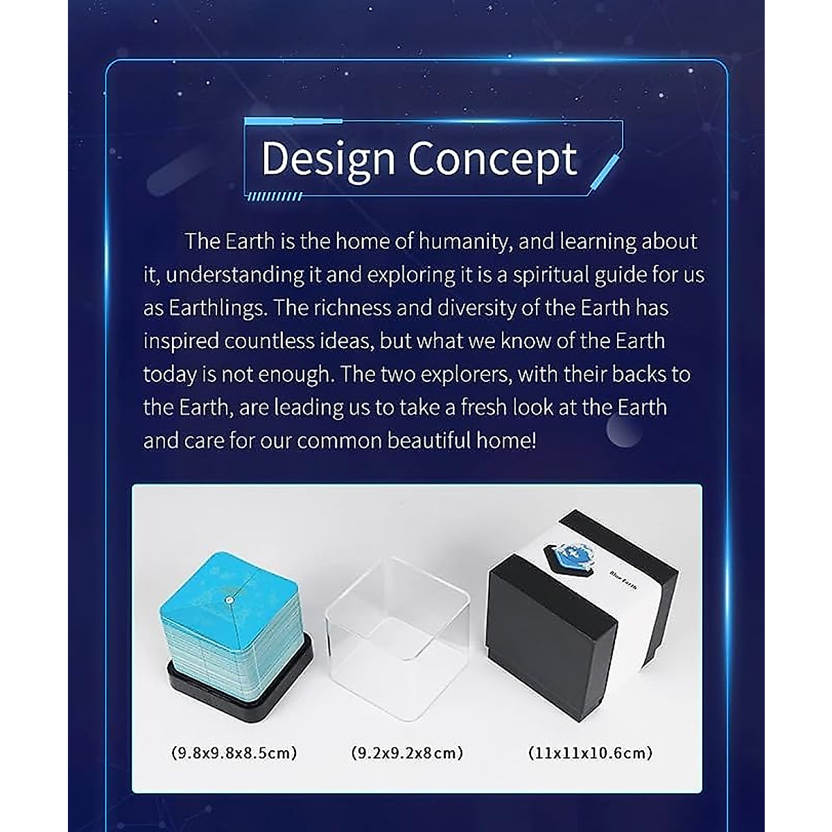 3D Calendar Planner 2024 - Desktop Calendar With LED Lights, DIY Paper Engraving Art Crafts Desktop, 3D Notepad Art Notes, Decorative Home Sculpture For Home Office (Blue)