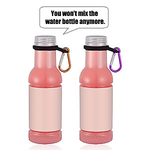 5 Sets Silicone Water Bottle Carrier with 5 Pieces Keychain Clip Key Ring Clip for Outdoor Activities or Daily Use