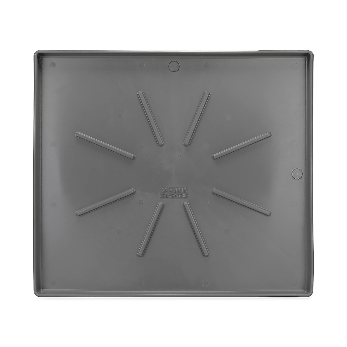 Camco Washing Machine Drain Pan | 31-inches x 35-inches (OD); 29-inches x 33-inches (ID) | Pewter (20788)