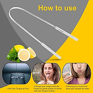 Arsh Tongue Scraper for Adults Stainless Steel Tongue Cleaner for Oral Care & Hygiene Tongue Cleaner for Men and Women Tongue Scrubber (Silver Pack of 3)