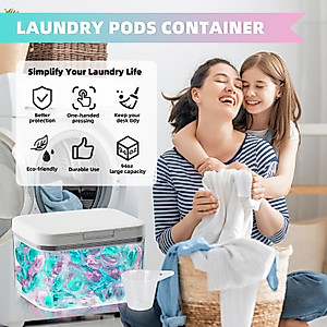 LFZHAN Laundry Pods Container,94Oz / 5.8Lb One-Click Pop-Up Design Laundry Room Storage For Detergent Pods, Great For Dishwasher Pods